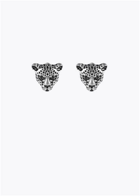 Leopard Head Earrings With Double Clasp Lola Casademunt