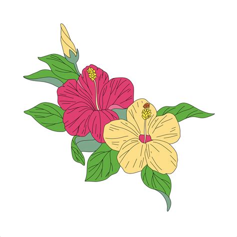 Tropical Flower Clipart Black And White