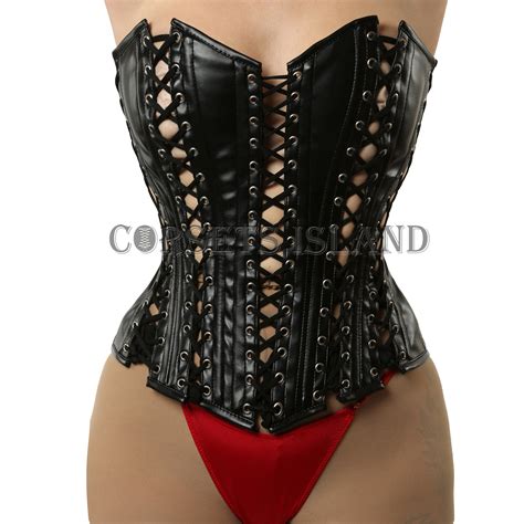 Black Leather Corset Gothic Style For Hourglass Shape