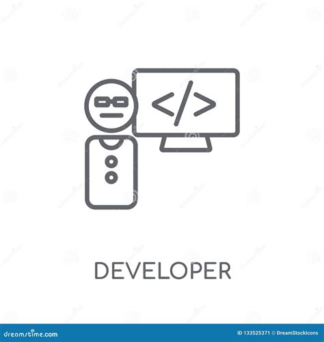 developer linear icon modern outline developer logo concept on stock