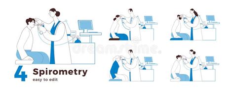 Spirometry Collection Medical Specialists And Patients Performing Whole Body Plethysmography