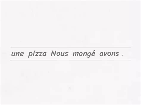 Passé Composé Avoir Sentence Structure Unjumble