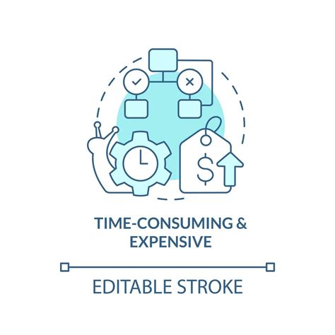 Time Consuming And Expensive Turquoise Concept Icon Causal Research Disadvantage Abstract Idea