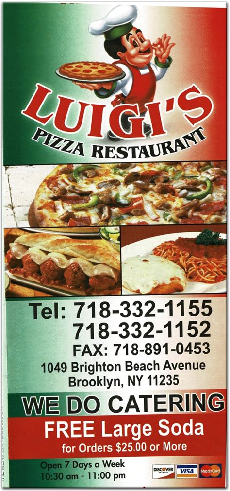 Luigis Pizza Restaurant Restaurant In Brooklyn Menus And Photos