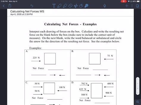 Net Force Worksheets