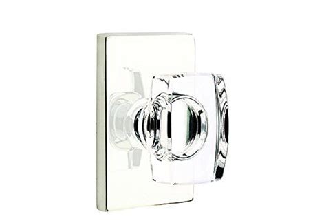 Emtek Privacy Set Modern Rectangle Rosette Modern Windsor Crystal