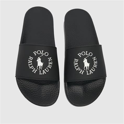 Polo Ralph Lauren Black Logo Slide Sandals Shoefreak
