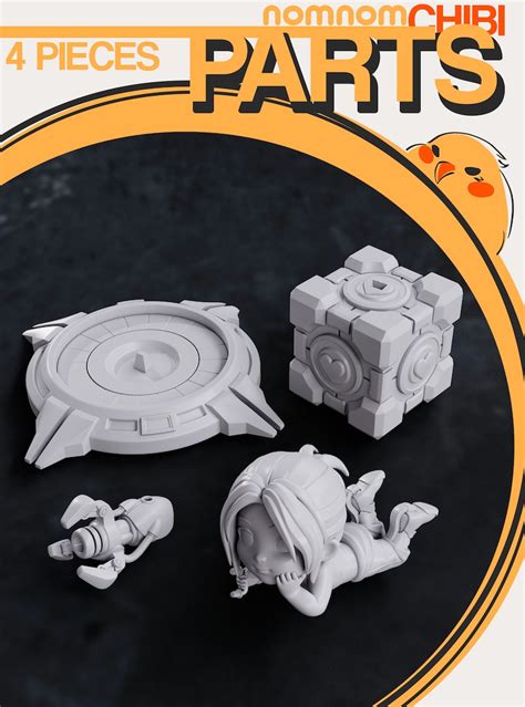 Chibi Chell Portal Half Life Glados Lab Rat Videogame ∞ Resin Figure ∞ Model ∞ Sculpture ∞