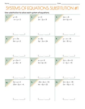 Solve Systems Of Linear Equations With Substitution Worksheet Worksheets Library
