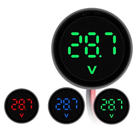2 100Pcs DC 4 100V DC Digital Voltmeter Display LED Digital Display Circular Two Wire Voltmeter