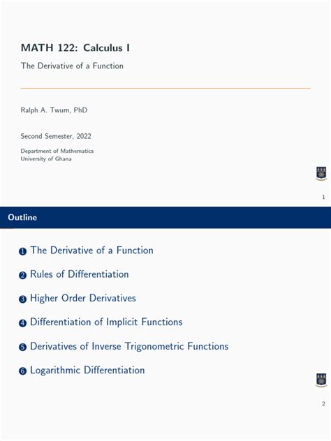 Math 122 Calculus I The Derivative Of A Function Download Free Pdf
