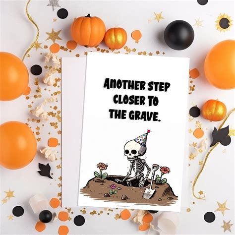 Offbeat Spooky Morbid Birthday Card Diy Printables Etsy