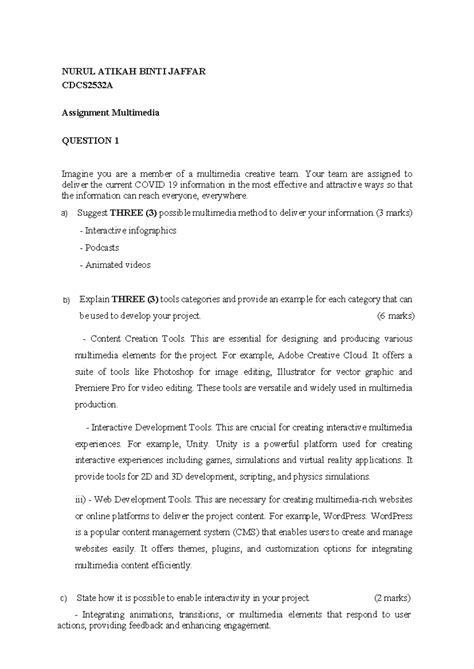 Assignment Multimedia Nurul Atikah Cdcs2532a Nurul Atikah Binti Jaffar Cdcs2532a Assignment