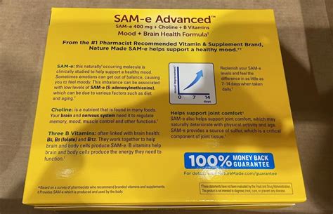 Nature Made Sam E Advanced 400mg 60 Tablets Moodbrain Health Formul