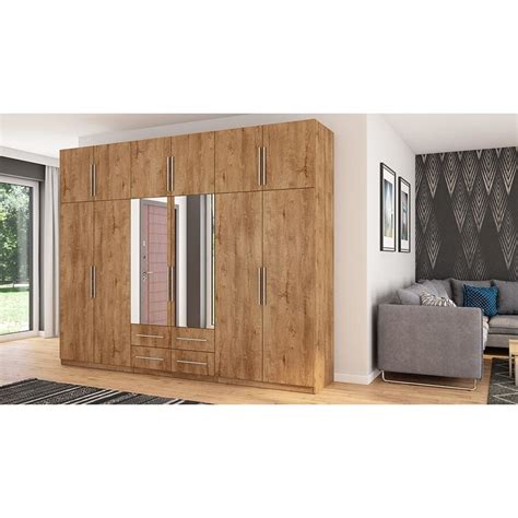 Dulap Stejar Lefkas Meblast Stejar Cu 2 Oglinzi 300x240x57 Maro Emag Ro