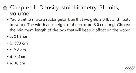 Solved Chapter 1 Density Stoichiometry Si Units Volume