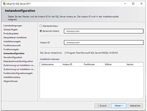 Einen Kevox Client Auf Basis Von Einem Sql Express Erstellen Kevox