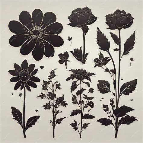 Premium Vector Flowers Silhouettes Vector Background