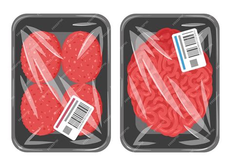 Dessin Animé Viande Hachée Crue Boeuf Ou Porc Haché Rouge Dans Un
