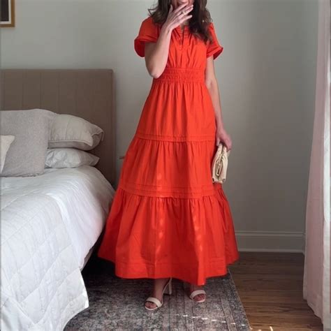 Quince Dresses 0 Organic Cotton Quince Nwt Poplin Tiered Maxi Dress