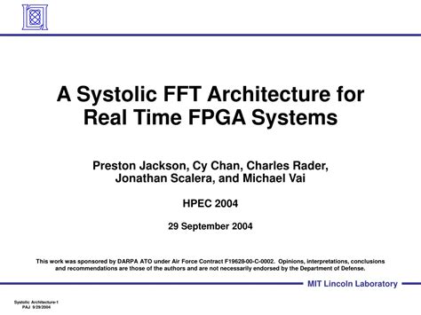 Ppt A Systolic Fft Architecture For Real Time Fpga Systems Powerpoint