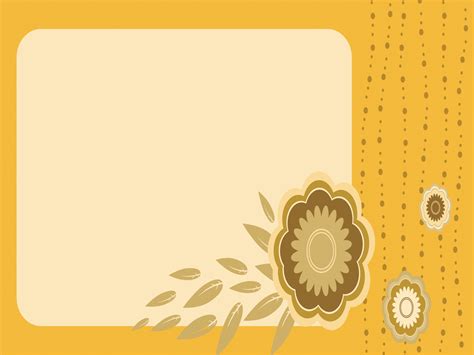 Floral Frame Powerpoint Templates Border And Frames Yellow Backgrounds