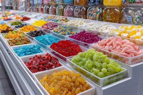 Colorful Assortment Of Bulk Candy In Bins Stock Illustration