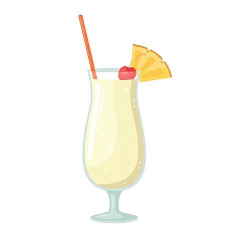 Vector Illustration Of A Club Alcoholic Cocktail Pina Colada 12750489