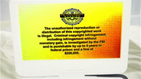 Sony Wonder Fbi Anti Piracy Warning Screen 2006 In G Major Youtube