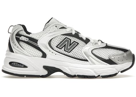 New Balance 530 White Silver Metallic Black Mens Trainers Mr530lb Gb