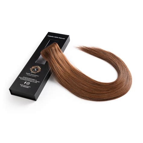 Extensiones De Cabello 100 Natural Con Clip 100grs Color Castaño Medio