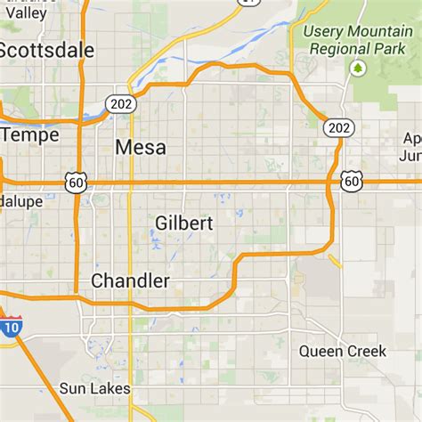 Mesa Gilbert Arizona Map