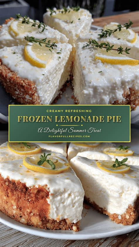 Creamy Frozen Lemonade Pie Recipe Easy No Bake Summer Dessert