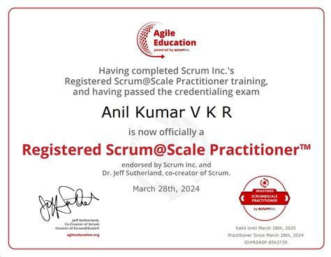 Anil Kumar V K R On Linkedin Registeredscrum Agileeducation