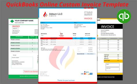 Design Quickbooks Online And Desktop Custom Invoice Template By
