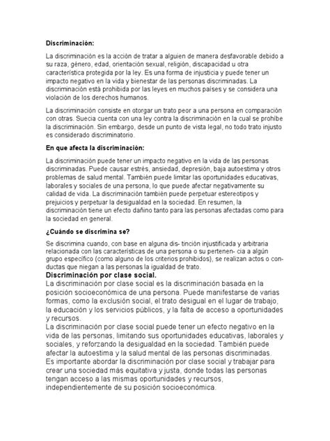 Investigacion De La Discriminación Pdf Discriminación