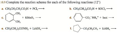Solved 10 9 Complete The Reaction Scheme For Each Of The Following
