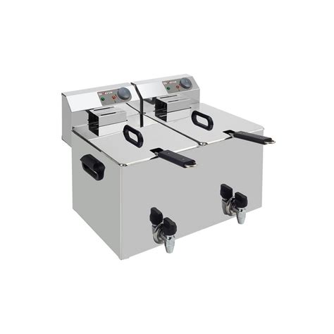 Friteuse De Table électrique 2x 8 Litres Robinet De Vidange