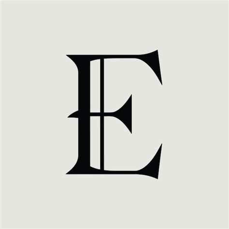 Una Letra Negra E Está En Un Fondo Gris Vector Premium