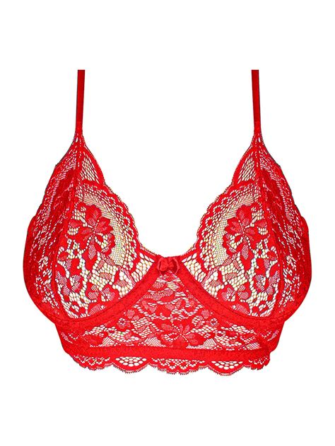 Cottonhill Kırmızı Dantelli Ayarlanabilir Lastikli Balenli Bralet