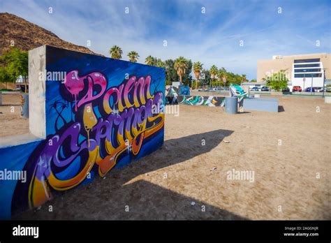 Graffiti On Derelict Structures Palm Springs California Usa Stock