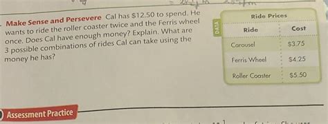 Solved Make Sense and Persevere Cal has $12.50 to spend. He | Chegg.com