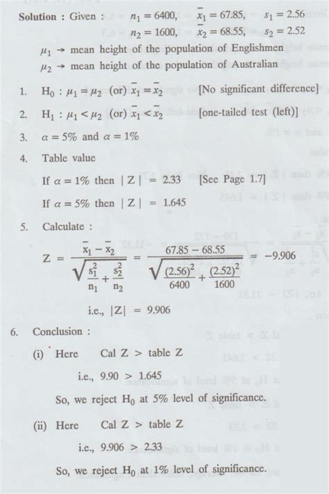 Large Sample Test Normal Distribution For Difference Of Means