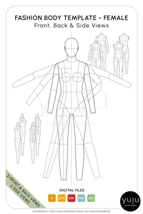 Fashion Flats Body Template Female Fashion Figure Template Flat