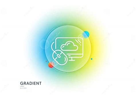 Cloud Computing Line Icon Internet Data Storage Sign Gradient Blur Button Vector Stock Vector