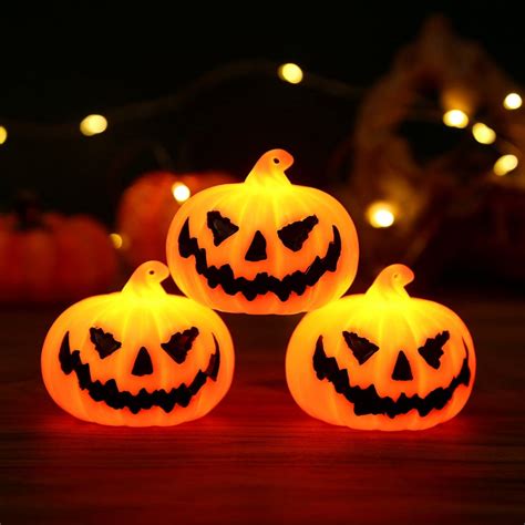 3 Pack Jack O Lantern With Led Light Waterproof Indoor Outdoor Light