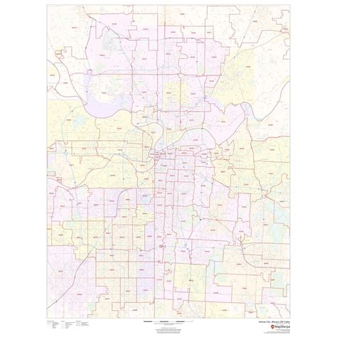 Kansas City Missouri Zip Codes By Map Sherpa The Map Shop
