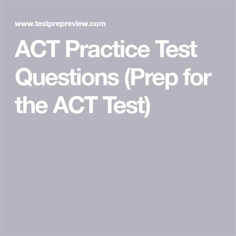 Act Practice Test Questions Prep For The Act Test Act Practice Act
