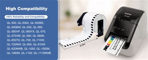 Jmlcolors 10 Rolls Dk 22205 Continuous Length Paper Address Labels 62mm