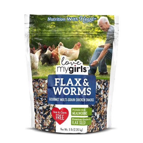 Love My Girls Flax And Worms Gourmet Multi Grain Chicken Treats 5 Lb